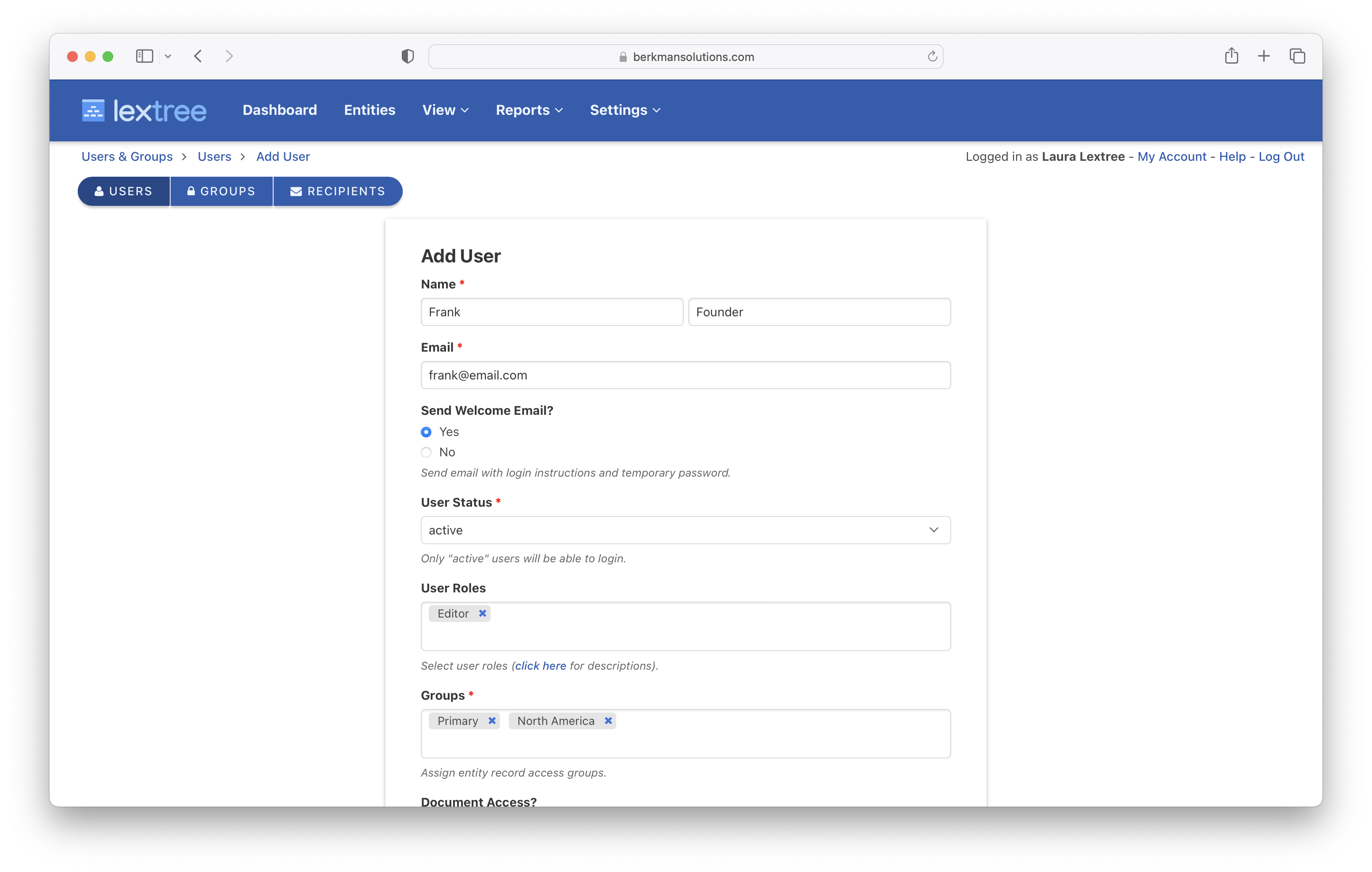 Documentation | Support | Lextree from Berkman Solutions